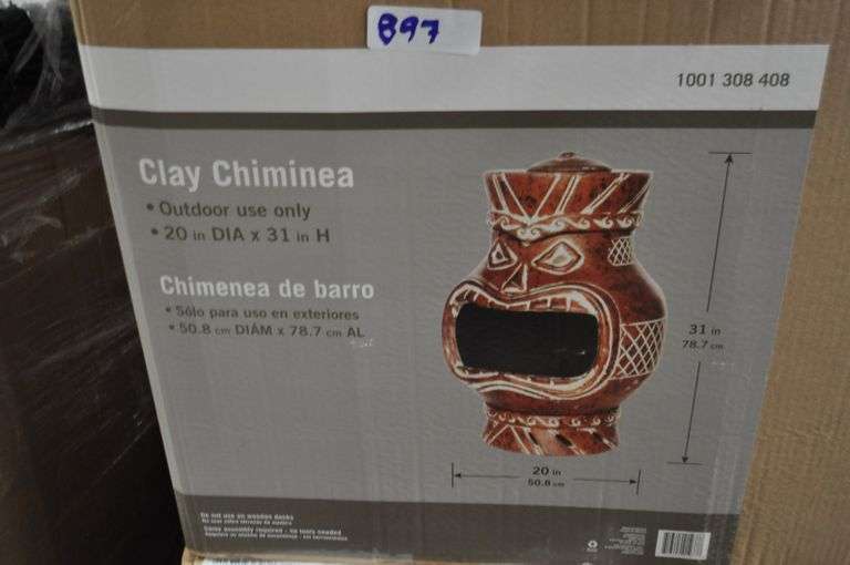 OUTDOOR TIKI CLAY CHIMINEA - Dallas Online Auction Company