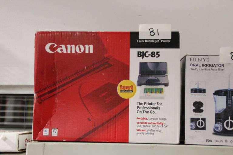 CANON COLOR BUBBLE JET PRINTER MODEL NO BJC-85 - Dallas Online Auction ...