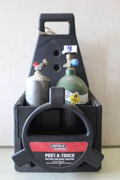 LINCOLN ELECTRIC PORT A TORCH OXY-ACETYLENE OUTFIT WITH 2 TANKS ...