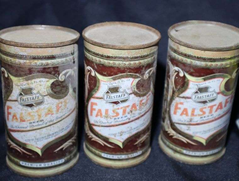 ANTIQUE COLLECTIBLE FALSTAFF BREWING CO. BEER CANS - Dallas Online ...