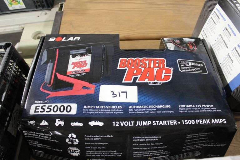BOOSTER PAC BRAND SOLAR JUMP STARTER MODEL NO ES5000 AUTOMATIC ...