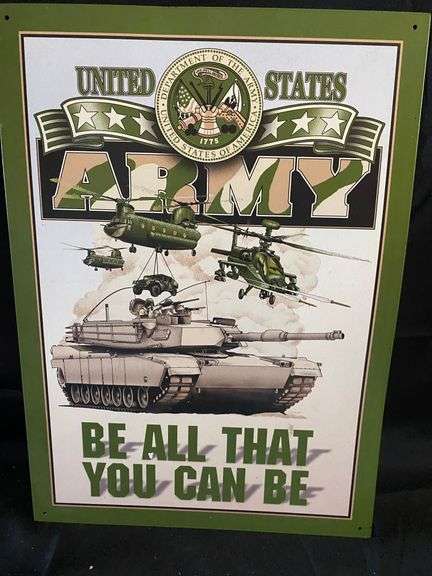 Metal Army Sign - Hoosier Auction Group