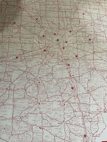 Large Oversized IU Hoosier Map 1987 - Hoosier Auction Group