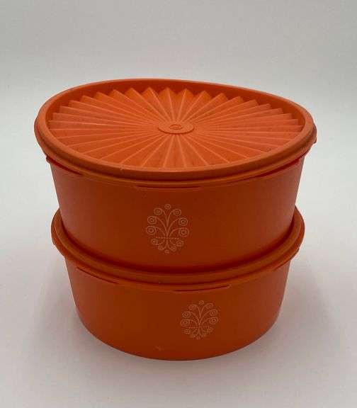 Vintage Orange Tupperware Containers - Hoosier Auction Group