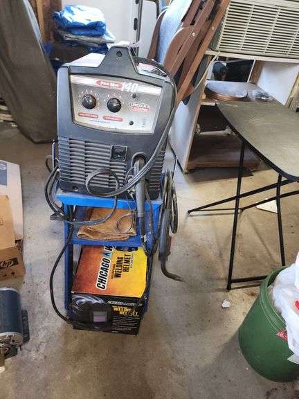 Lincoln Electric Pro Mig 140 welder on stand with helmet - Innovative ...