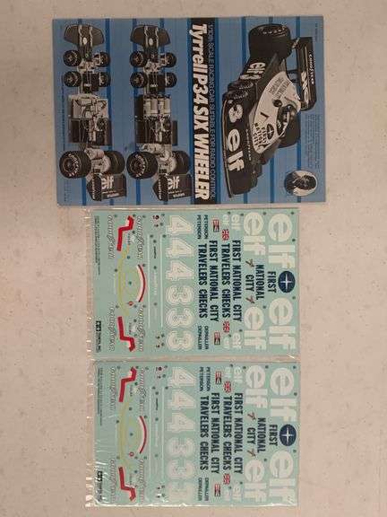 Tamiya Tyrrell P34 Six Wheeler instruction manual + 2 sticker / decal ...