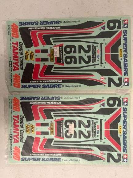 Lot of 2 Tamiya Super Sabre sticker sheets - Integrity Auctioneers