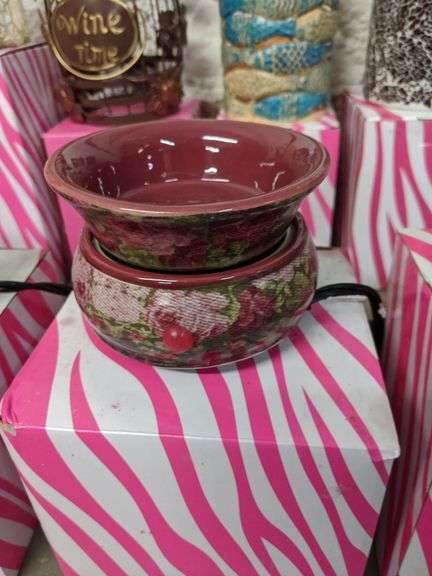 PINK ZEBRA VINTAGE FLORAL SIMMER POT WAX WARMER - Isabell Auction