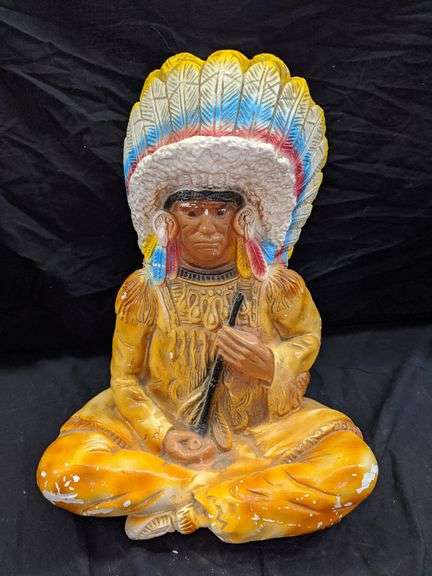 VINTAGE NATIVE AMERICAN STATUE (17-IN. TALL) - Isabell Auction