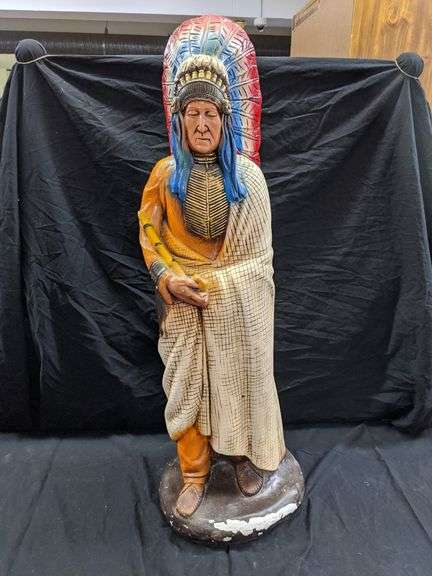 VINTAGE NATIVE AMERICAN STATUE (37-IN. TALL) - Isabell Auction
