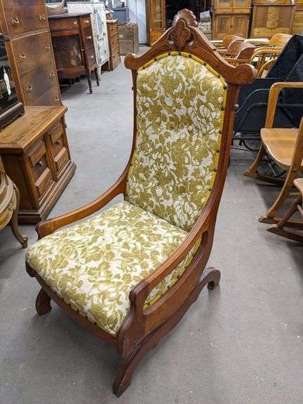 ANTIQUE EASTLAKE STYLE SPRING ROCKER CHAIR - Isabell Auction