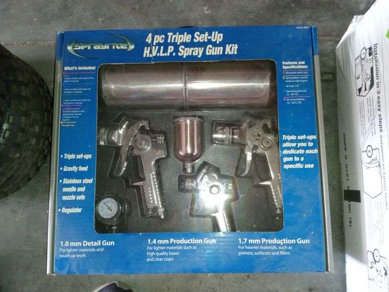 4-PC TRIPLE SET-UP H.V.L.P. SPRAY GUN KIT - Isabell Auction