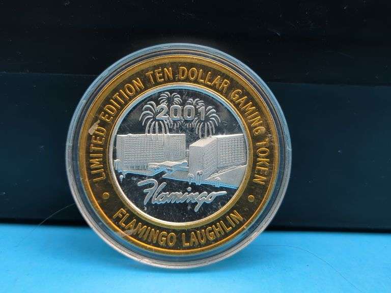 FLAMINGO TEN DOLLAR .999 FINE SILVER GAMING TOKEN - Isabell Auction