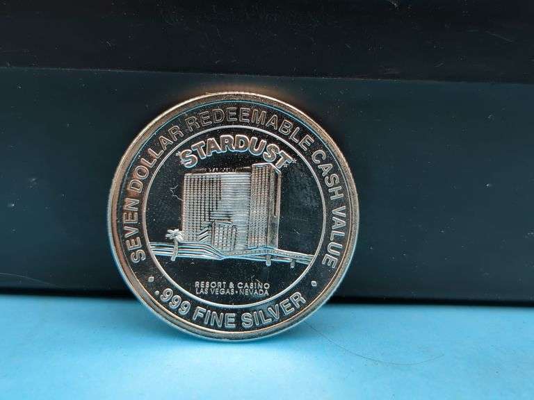 STARDUST SEVEN DOLLAR .999 FINE SILVER GAMING TOKEN - Isabell Auction