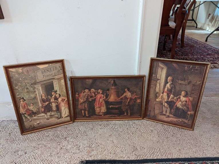 (3) VINTAGE HISTORICAL SCENE PICTURES IN FRAMES - Isabell Auction