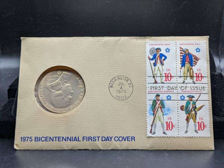 1975 BICENTENNIAL FIRST DAY COVER COIN & STAMP SET - Isabell Auction