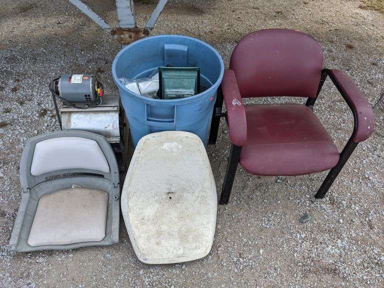 (S) BOAT SEAT, BLOWER, TRASH CAN, PLANTERS, GUTTER ELBOWS, CHAIR ...