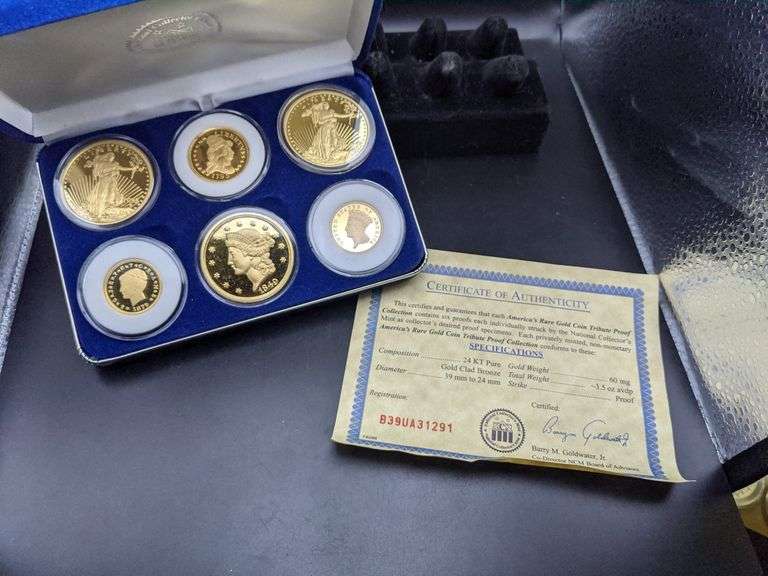 AMERICA'S RARE GOLD COIN TRIBUTE PROOF COLLECTION ((6) NON-MONETARY ...