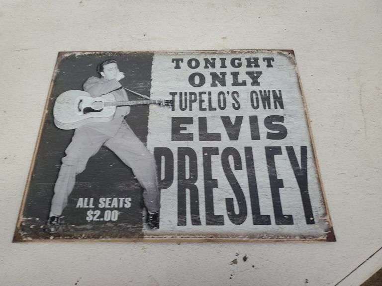 16 X 12-1/2 IN. METAL ELVIS SIGN - Isabell Auction