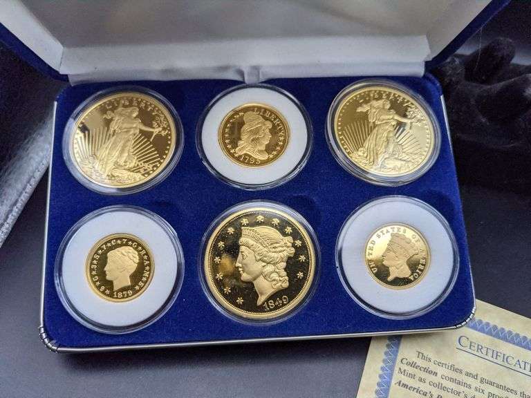 AMERICA'S RARE GOLD COIN TRIBUTE PROOF COLLECTION ((6) NON-MONETARY ...