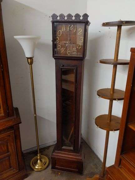 VINTAGE 75-IN. WOODEN VERTICAL CLOCK - Isabell Auction