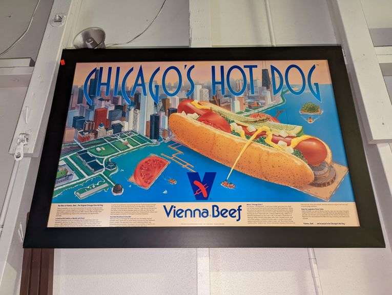 CHICAGO'S HOT DOG (VIENNA BEEF) FRAMED PICTURE (27-IN. X 40-IN ...