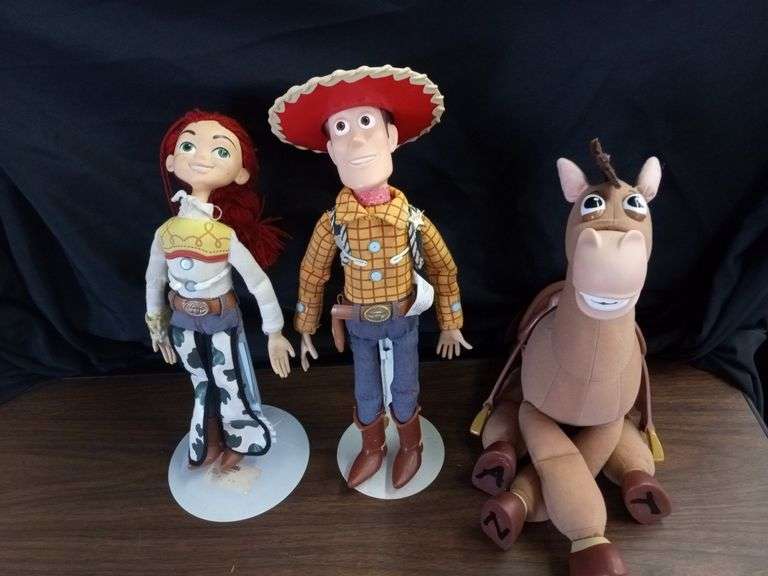 (16-INT) TOY STORY WOODY AND JESSIE PLUSH RAG DOLL W/ STANDS AND ...