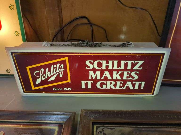 LIGHTED SCHLITZ SIGN (8-IN. X 20-IN.) - Isabell Auction