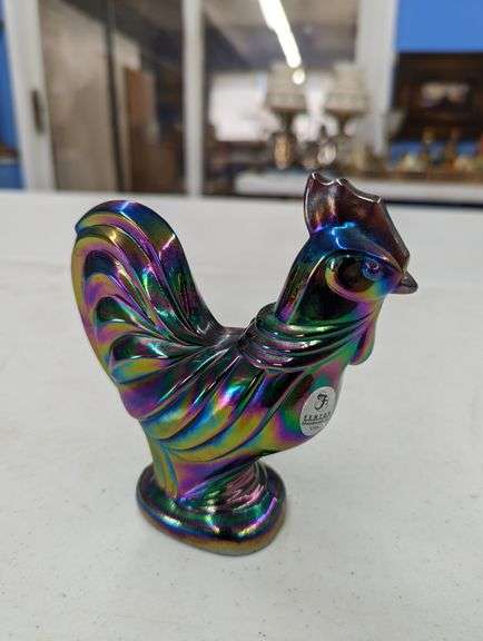 FENTON CARNIVAL GLASS ROOSTER (5-INT) - Isabell Auction