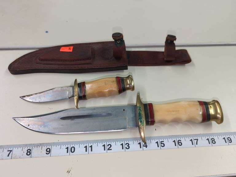 2-PC. TIMBER RATTLER KNIFE SET WITH SHEATH - Isabell Auction