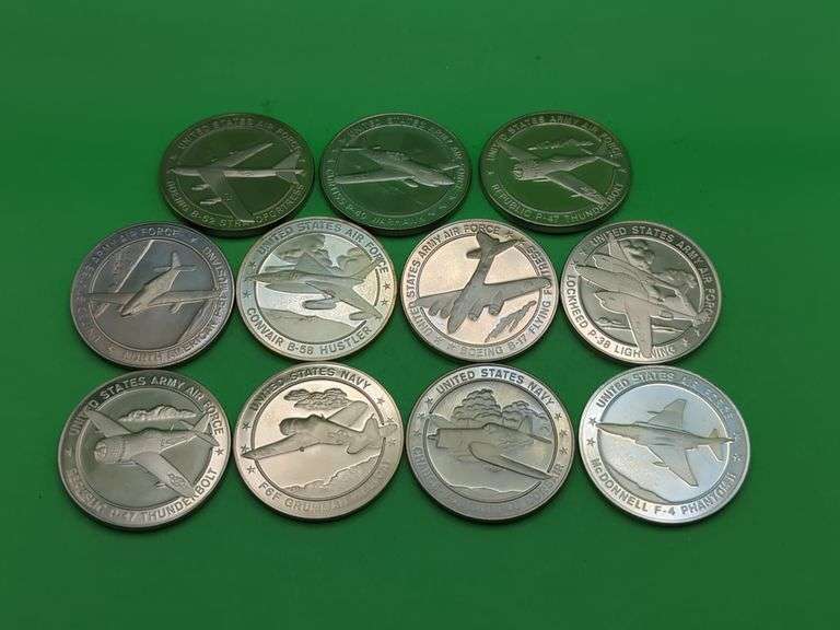 (11) ASST'D AIR FORCE & NAVY AIRCRAFT TOKENS - Isabell Auction