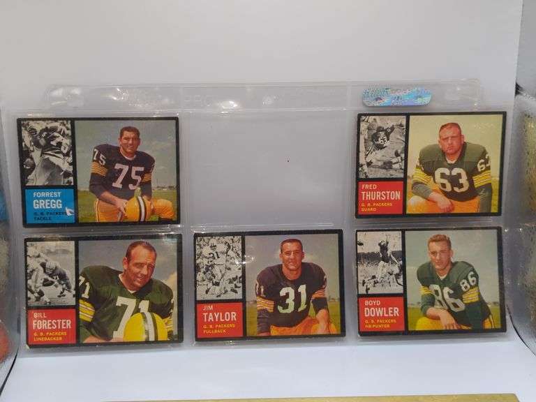 VINTAGE 1962 GREEN BAY PACKERS FOOTBALL TRADING CARDS - Isabell Auction