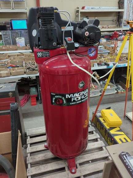 MAGNA FORCE 60-GALLON SINGLE STAGE 250V. UPRIGHT AIR COMPRESSOR ...