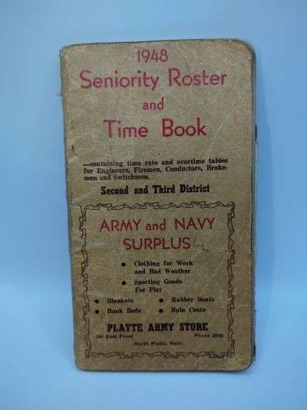 VINTAGE 1948 SENIORITY ROSTER & TIME BOOK - Isabell Auction