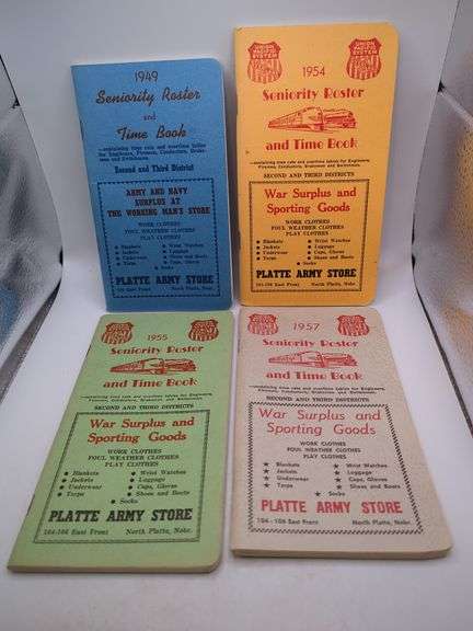 VINTAGE 1949, 1954, 1955, & 1957 UPRR SENIORITY ROSTER & TIME BOOKS ...