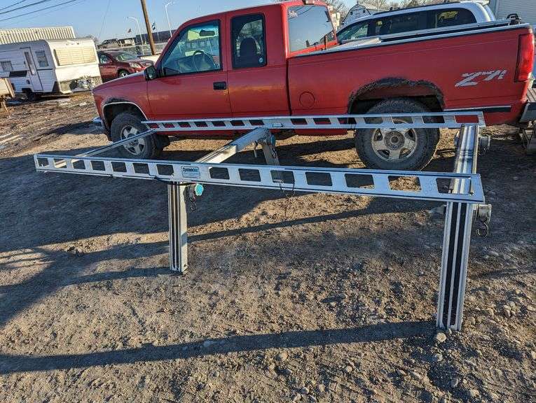SYSTEM-ONE ALUMINUM PICKUP LADDER RACK WITH RATCHET HOOK STRAPS ...