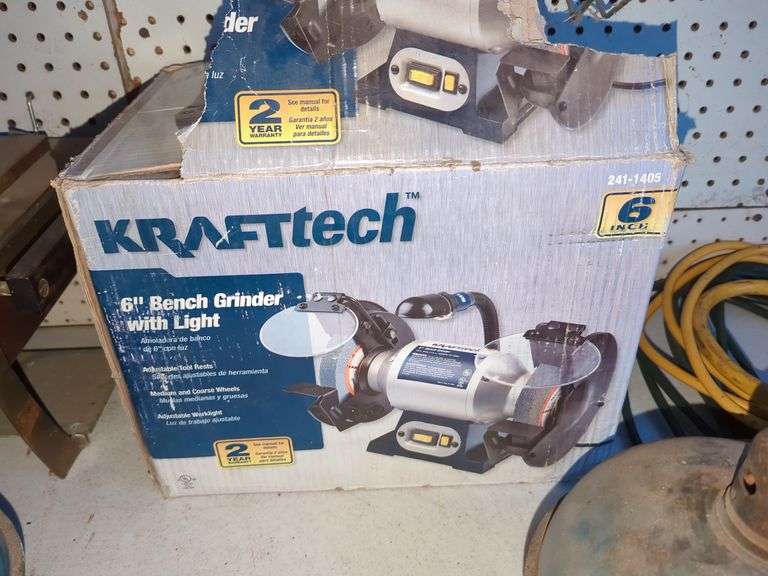 KRAFT-TECH 6" BENCH GRINDER WITH LIGHT - Isabell Auction
