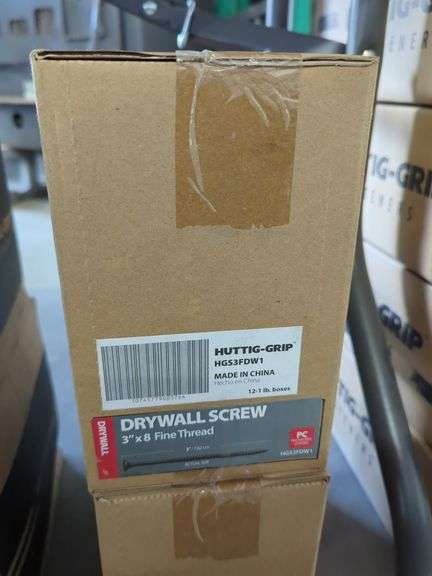 12 CT. -1LB BOXES- 3IN. X 8 FINE THREAD DRYWALL SCREWS - Isabell Auction