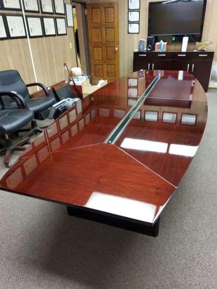 12FT Cherry wood conference table - J&J Auctioneers LLC