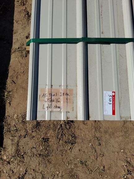 Qty 25 16ft 29ga AG Panels Light Stone - J&J Auctioneers LLC