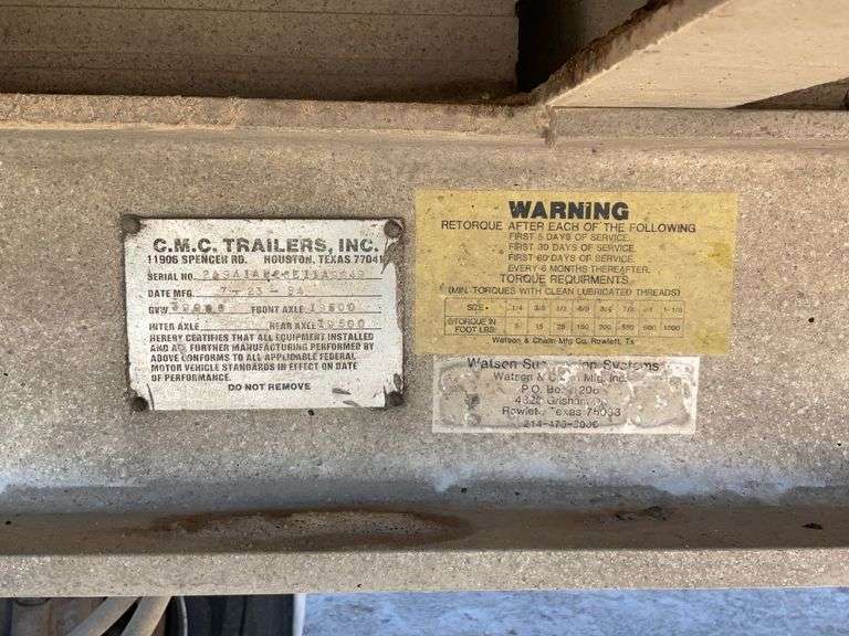 1984 CMC 40ft T/A Aluminium End Dump Trailer - J&J Auctioneers LLC