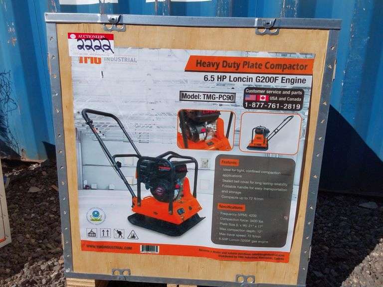 TMG Industrial TMG-PC90- Vibratory Plate Compactor, - J&J Auctioneers LLC