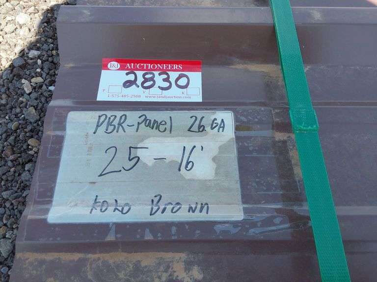 Qty (25) - 16ft KoKo Brown PBR Panels - J&J Auctioneers LLC