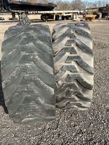 Qty 2 Firestone 19.5x24 Rear Backhoe Tires - J&J Auctioneers LLC