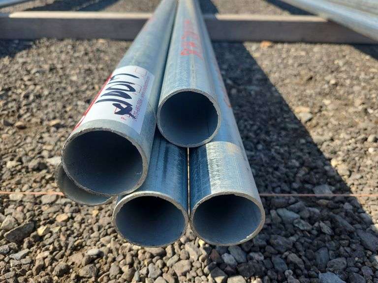 Qty (5) 1 7/8in x 24ft Schedule 20 Galvanized Pipe - J&J Auctioneers LLC