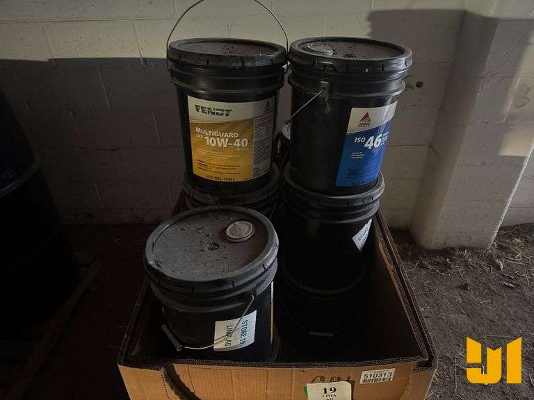QTY OF (6) FENDT 10W-40 OIL, QTY OF (6) ISO 46 HYDRAULIC OIL - Jeff ...