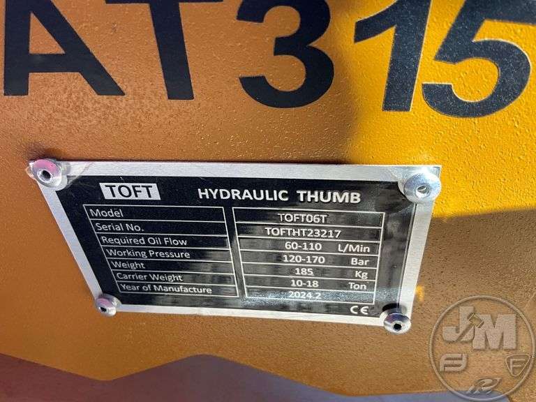 2024 TOFT TOFT06T SN: TOFTHT23217 TOFT06T EXCAVATOR THUMB - Jeff Martin ...