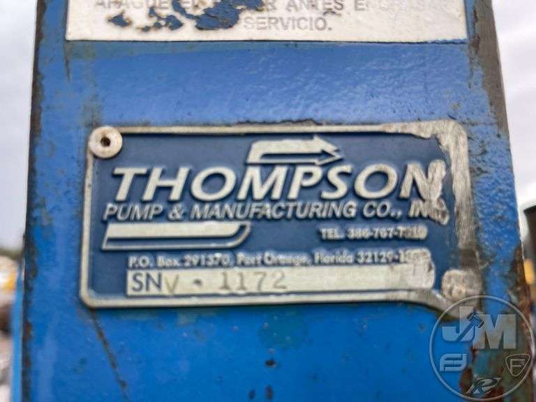 THOMPSON PUMP WELL POINT 8" SKID MOUNT PUMP SN: 1172 - Jeff Martin ...