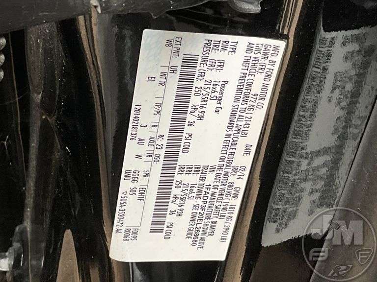 2014 FORD FOCUS VIN: 1FADP3F20EL268680 2WD - Jeff Martin Auctioneers, Inc.