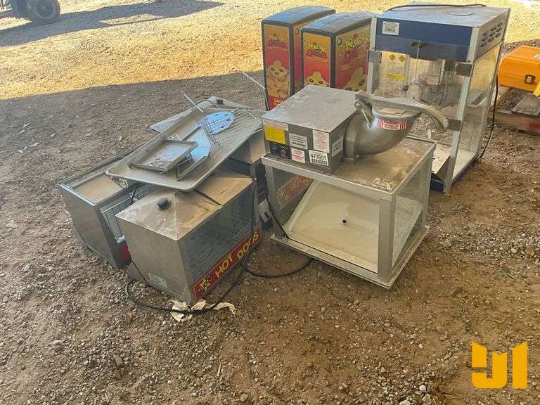 POPCORN MACHINE, SHAVED ICE MACHINE, NACHO CHEESE DISPENSER, HOT DOG ...